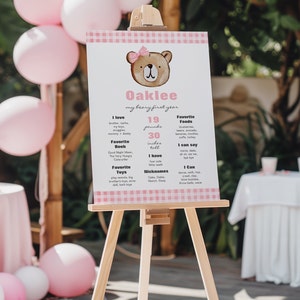 Girly Bear First Birthday Bundle, Girl's Beary First Birthday Party ...