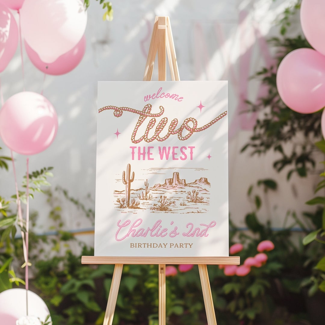 18x24 Cowgirl 2nd Birthday Welcome Sign, Welcome Two the West Welcome ...