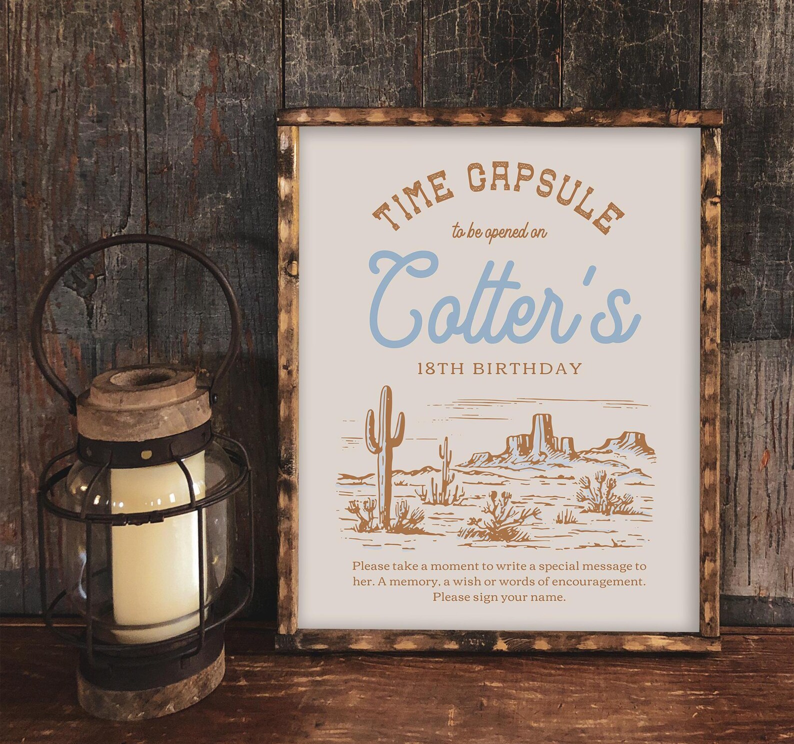Cowboy Birthday Time Capsule Sign, Digital Cowboy Time Capsule, Western ...