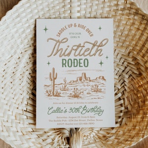 30th Rodeo Birthday Invitation, Women's Western Birthday Invitation ...