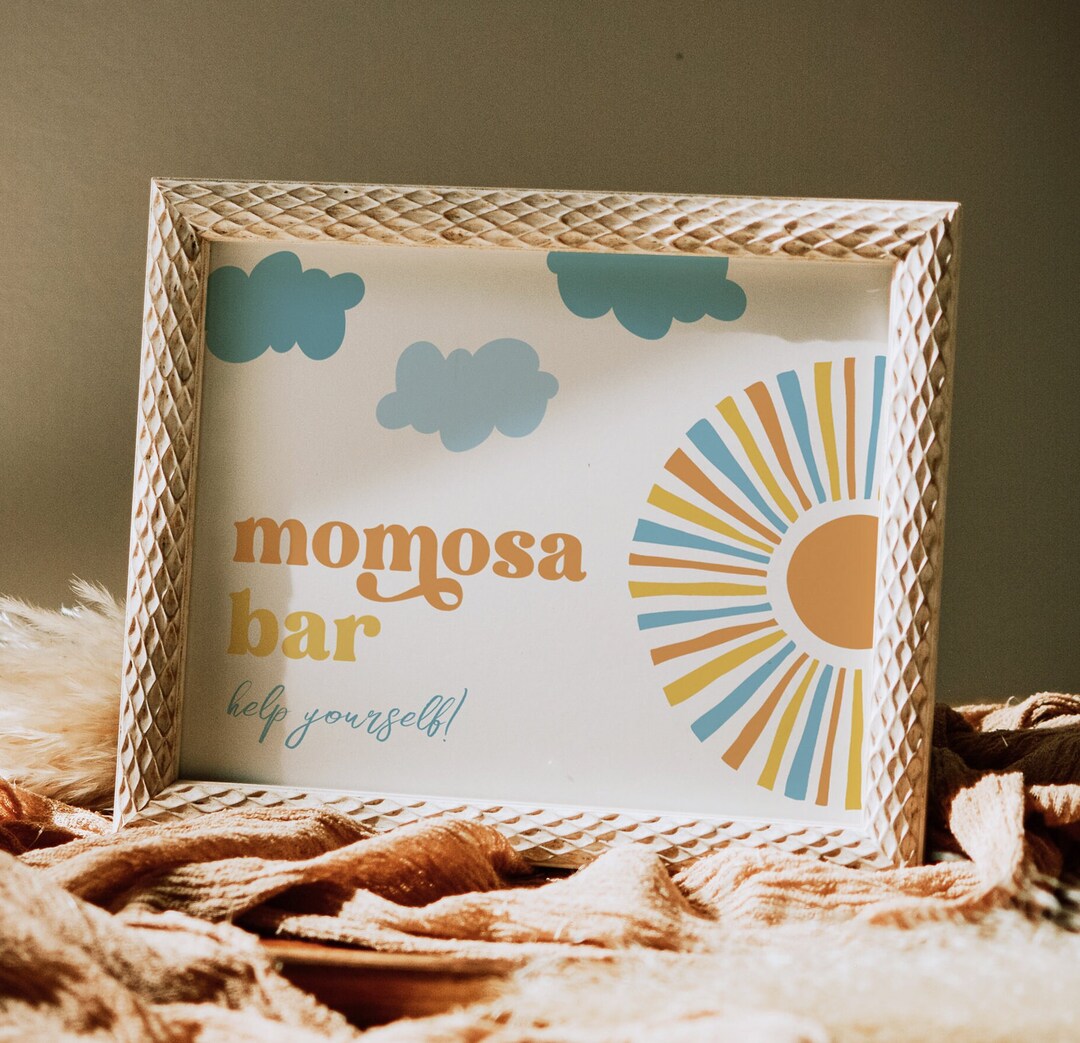 Digital Sun Momosa Sign, Sun Mom-osa Baby Sign, Sun Baby Shower Sign ...