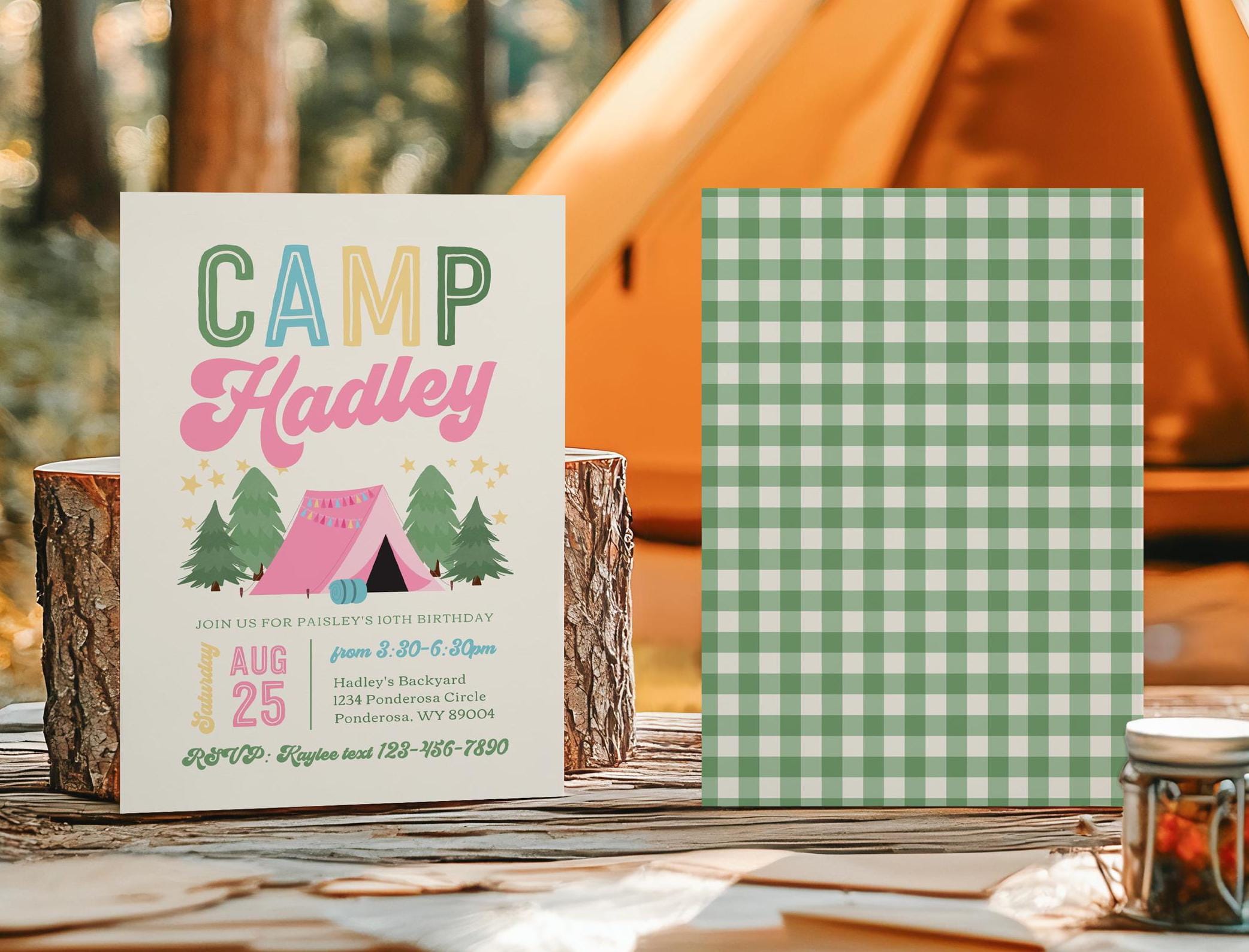 Girl's Camping Birthday Bundle, Digital Camping Bundle, Glamping ...