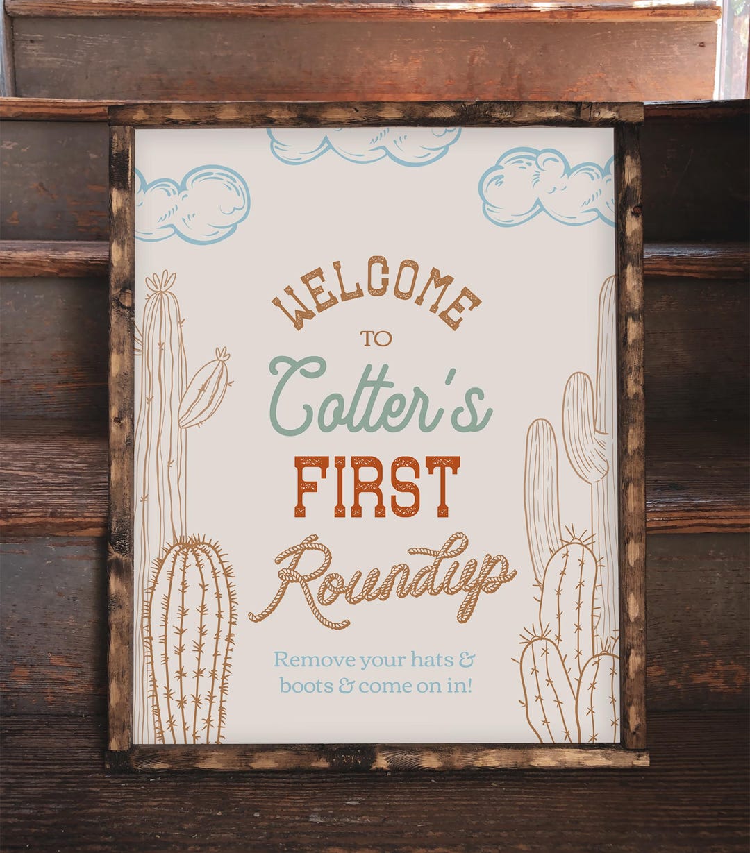 18x24 Editable Western Welcome Sign, How the West Was One Birthday, Boy ...