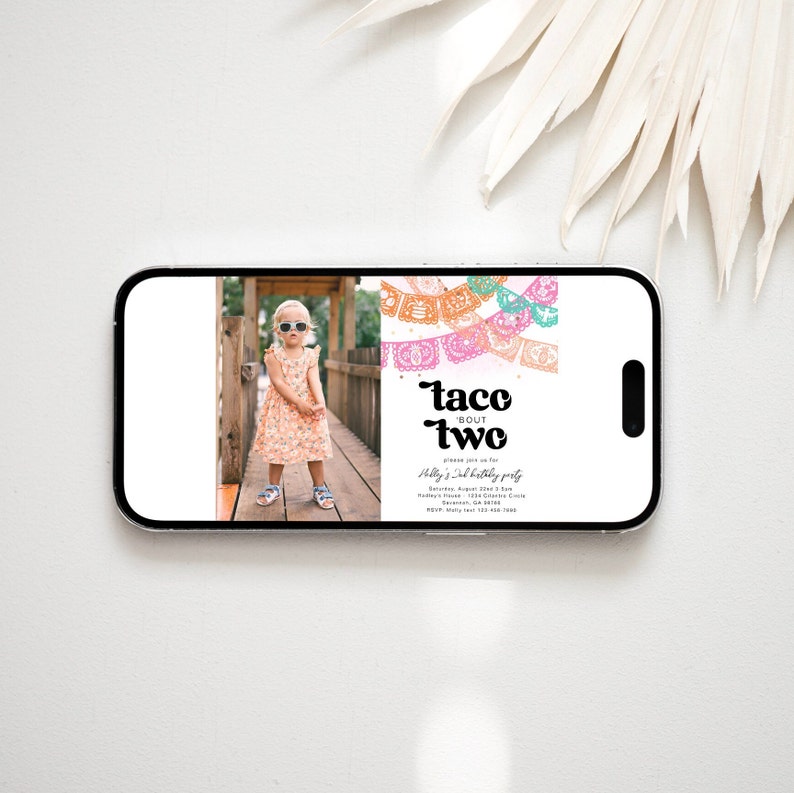 Taco 'bout Two Fiesta Invitation, Girl's Taco Two Birthday Invitation ...