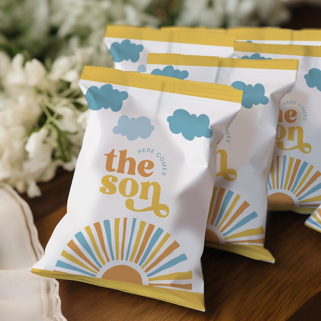 Sun Chip Bag Wrapper, Digital Sun Chip Bag Wrapper, Sun Baby Shower ...