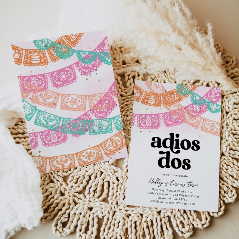 Adios Dos Fiesta Invitation, Girl's Adios Dos Invitation, Fiesta Third ...
