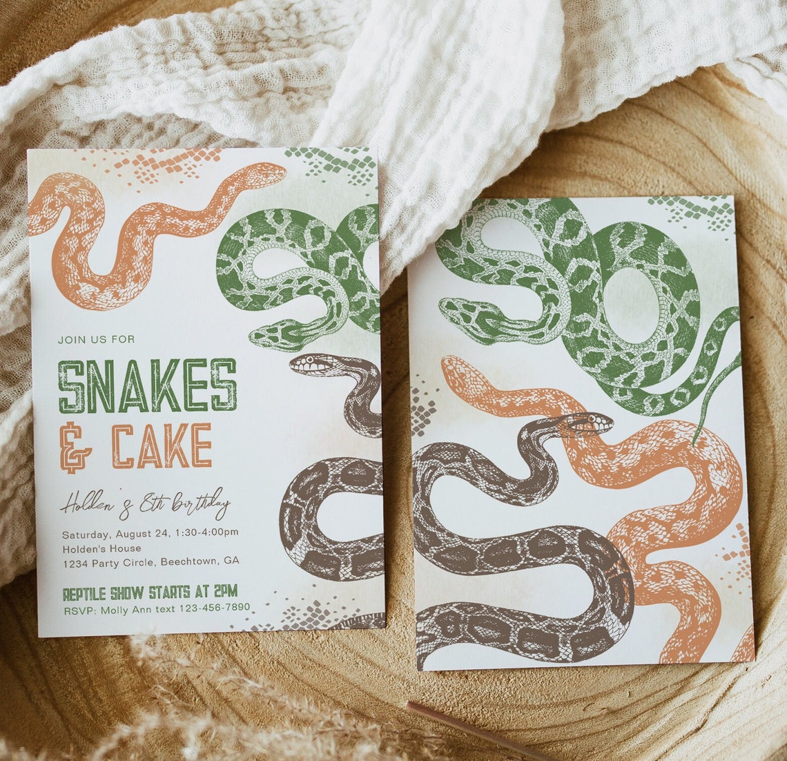 Snake Birthday Invitation Reptile Party Invitation - Etsy