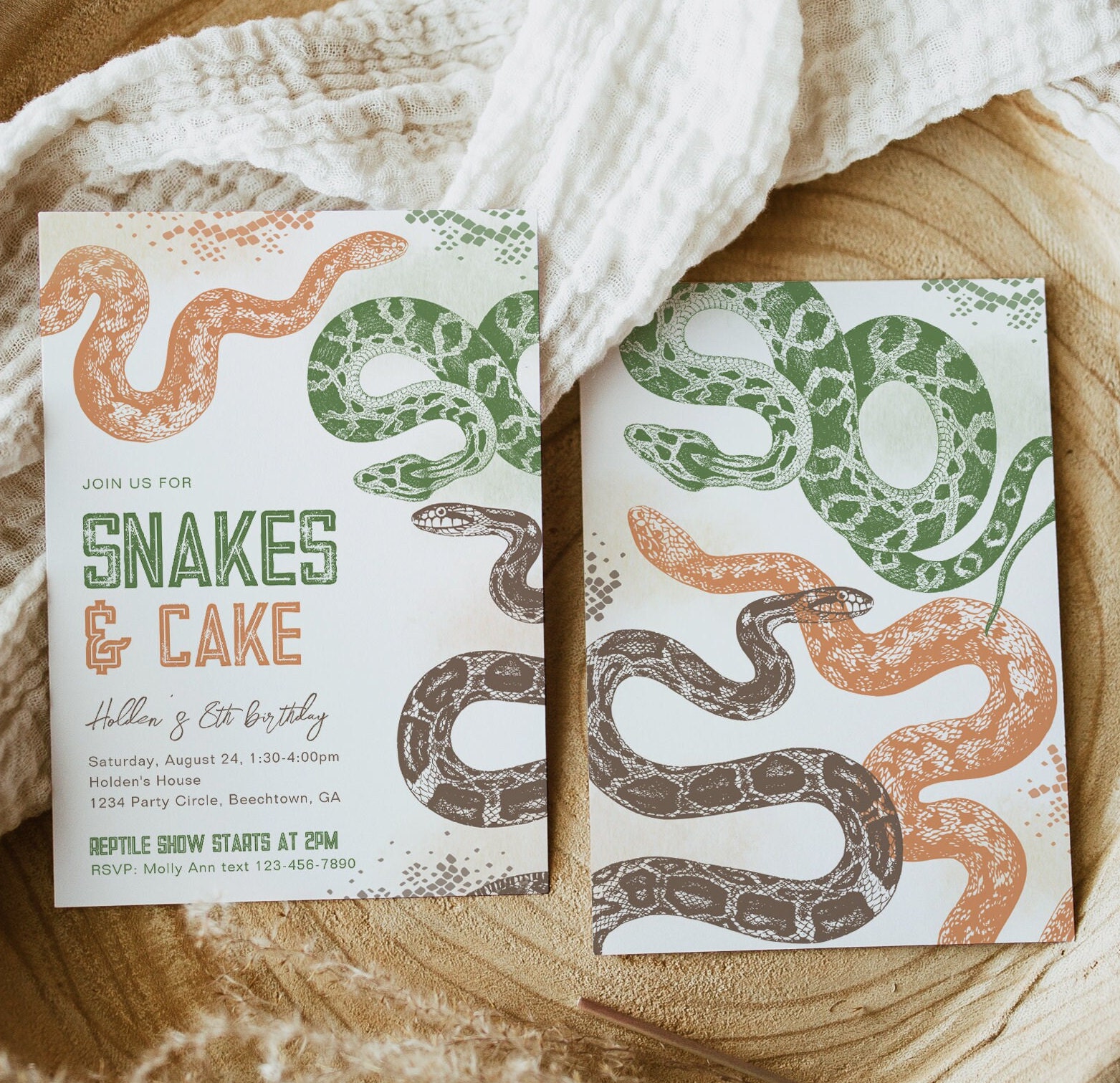 Snake Birthday Invitation Reptile Party Invitation - Etsy