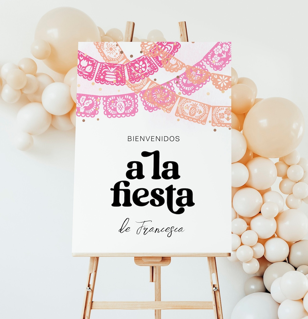 18x24 Fiesta Birthday Welcome Sign, Girl's Fiesta Welcome Sign, Cartel ...