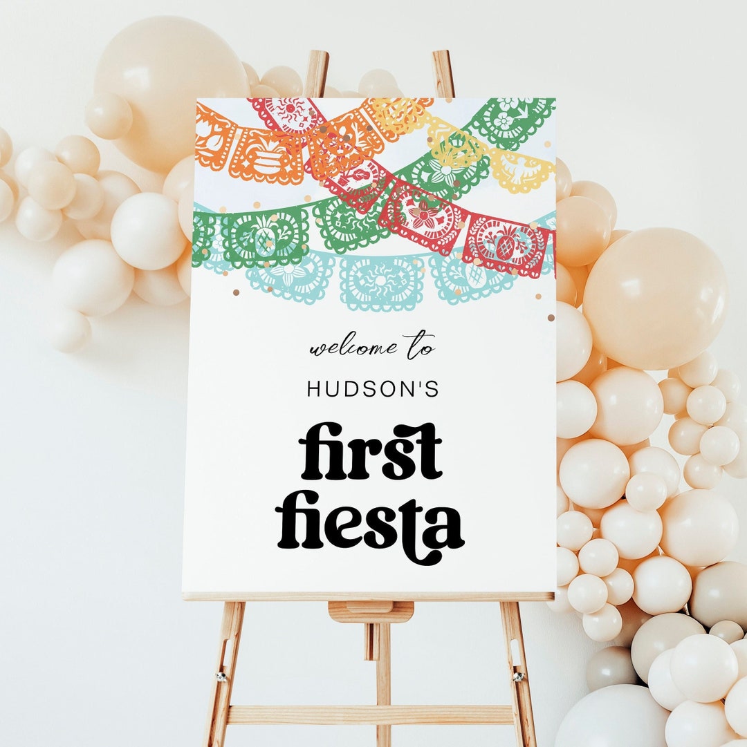 Editable Fiesta Birthday Welcome Sign, Fiesta Party Welcome Sign ...
