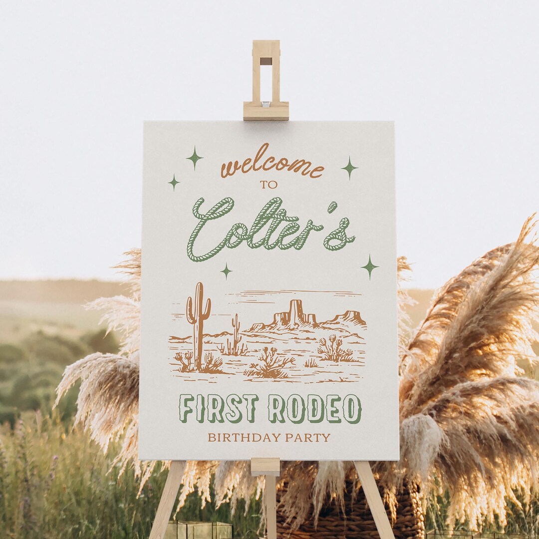 18x24 Editable Rodeo Party Welcome Sign, Cowboy Birthday Welcome Sign ...