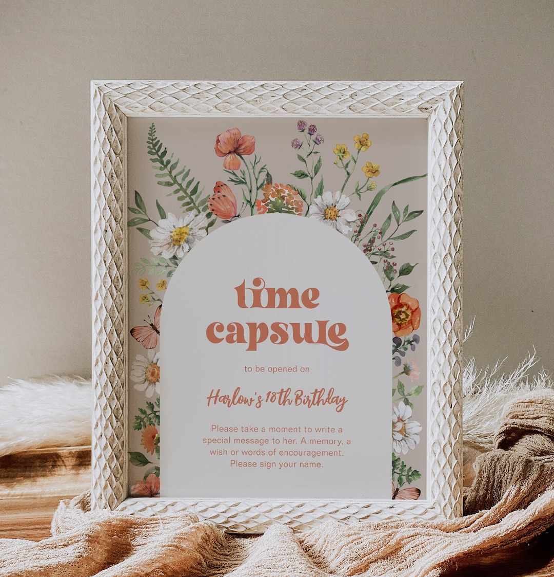 Wildflower Time Capsule Sign, Digital Wildflower Time Capsule Sign ...