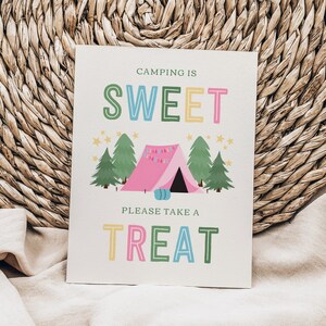 8x10 Editable Camping Treat Sign, Camping Favor Sign, Editable Camping ...
