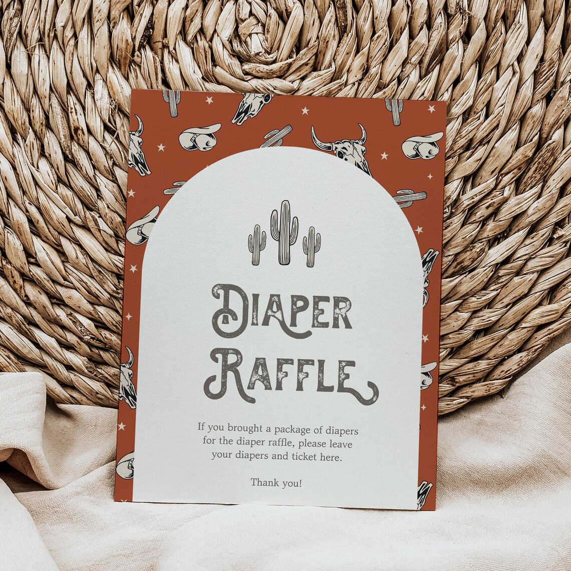 Wild West Diaper Raffle Sign, Southwestern Diaper Raffle Sign, Western ...