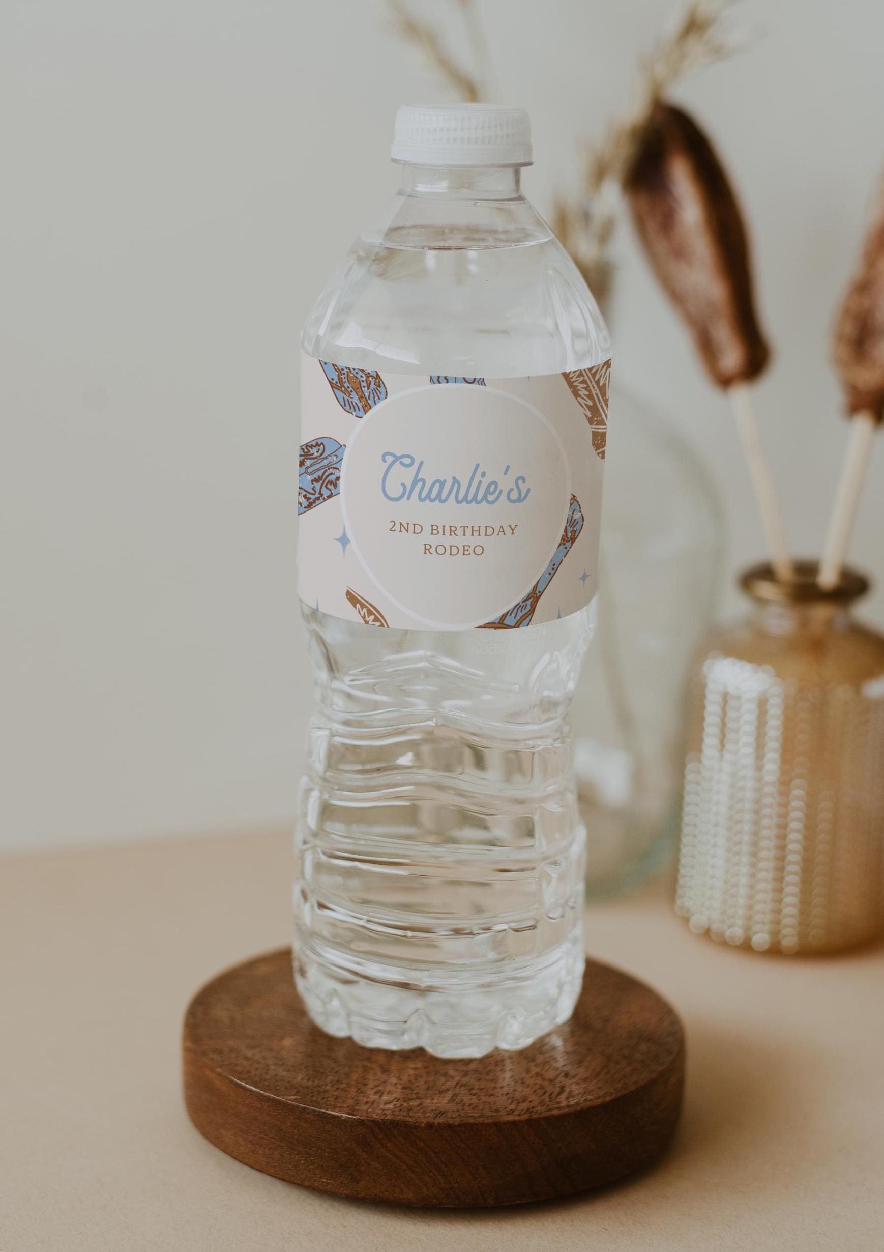 Cowboy Water Bottle Labels, Blue Western Birthday, Western Water Bottle ...