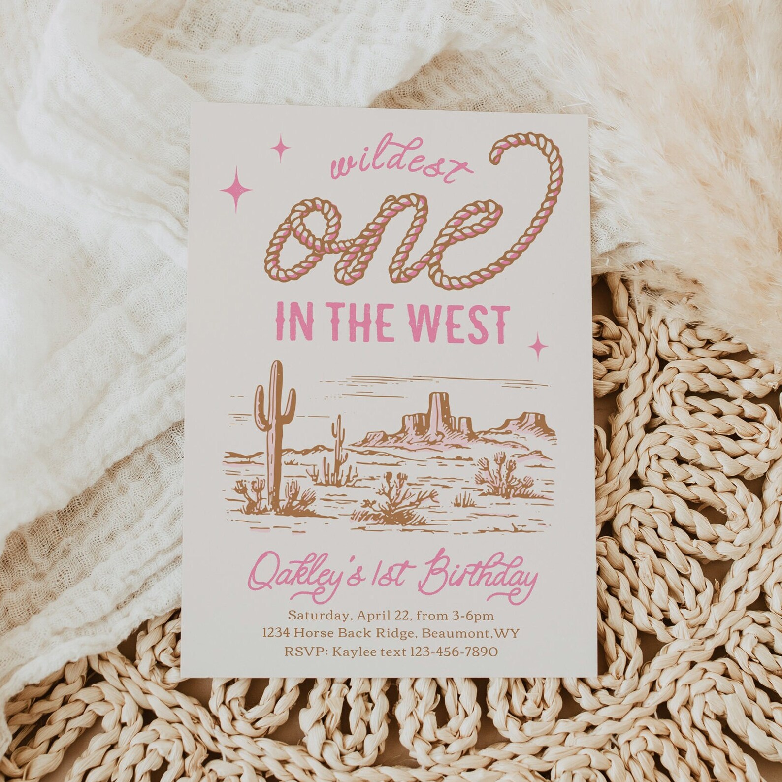 Girl's Wildest One in the West Invitation, Cowgirl First Birthday ...
