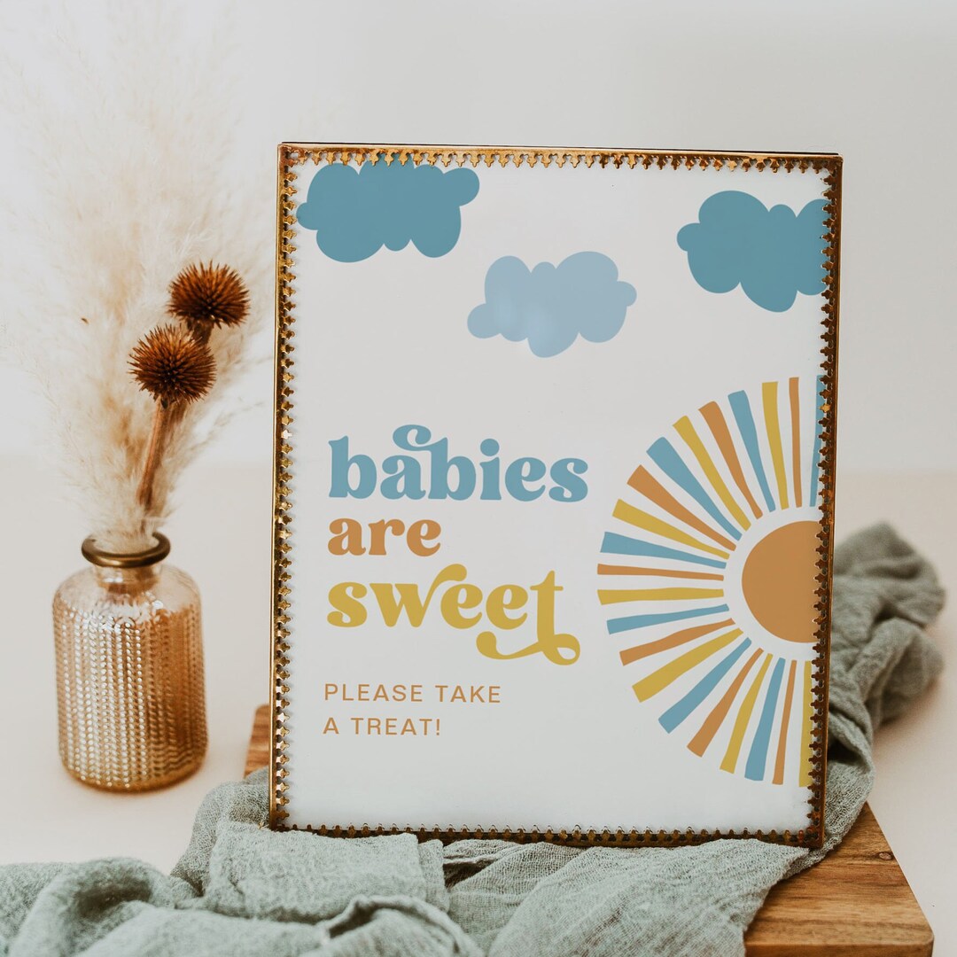 Digital Sun Babies Are Sweet Sign, Digital Sun Treat Sign, Here Comes ...