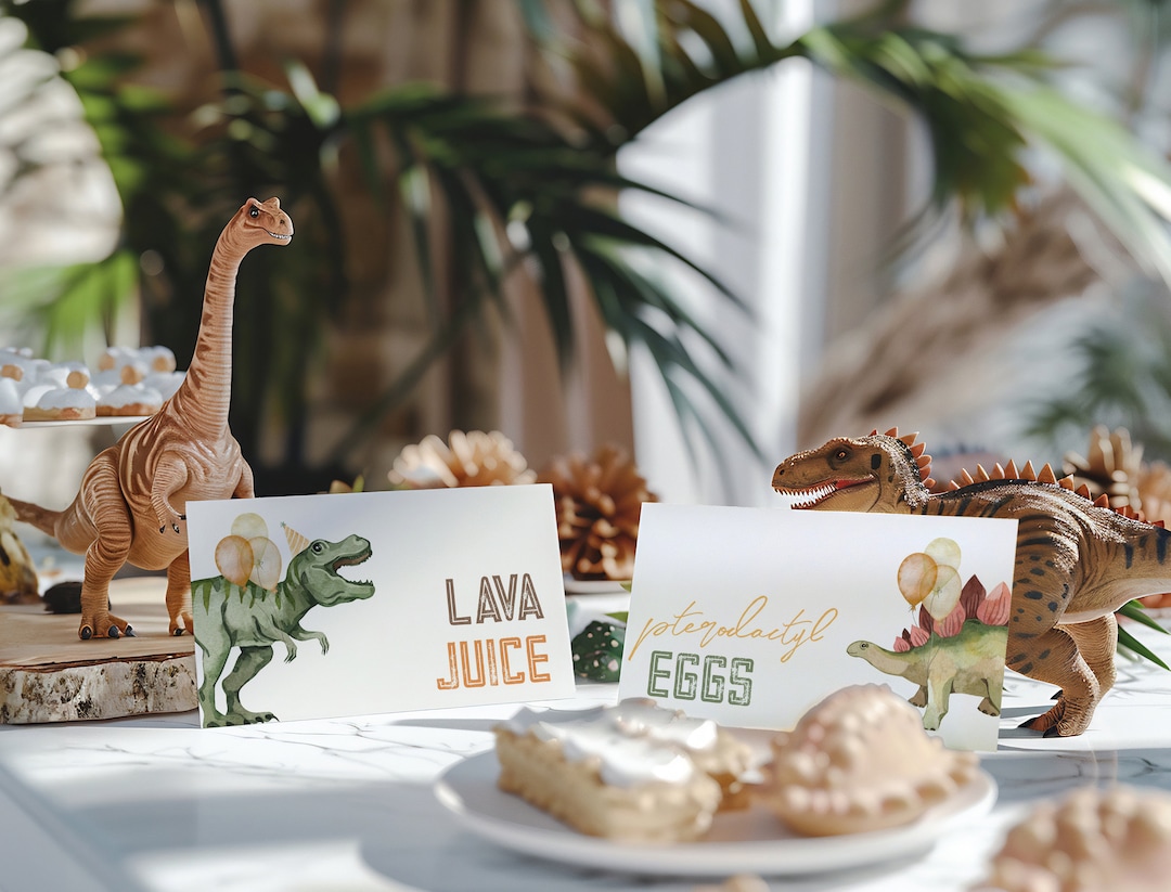 Folded Dinosaur Food Tent Cards, Editable Dinosaur Food Tent Cards, T ...