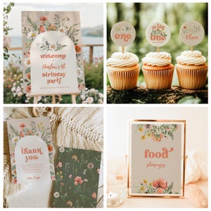 Wild One Wildflower Birthday Bundle, Wildflower Party Bundle ...