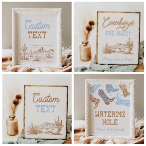 Cowboy Baby Shower Signs, Cowboy Sign Bundle, Western Sign Bundle ...