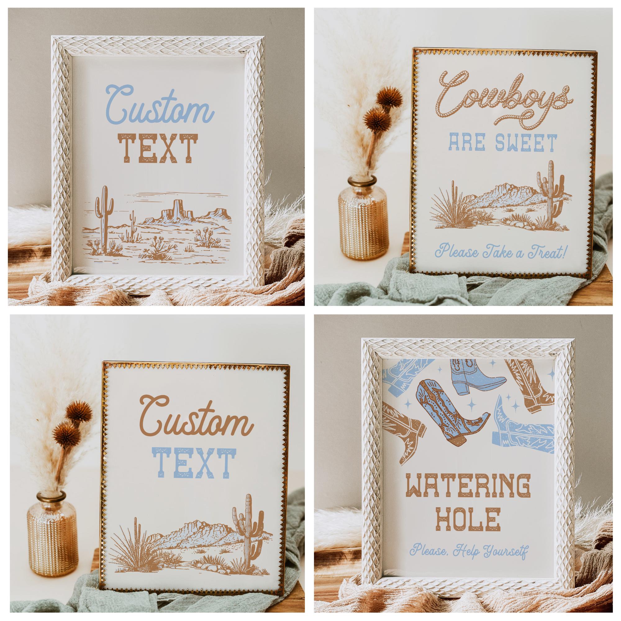 Cowboy Birthday Party Signs, Cowboy Sign Bundle, Western Sign Bundle ...