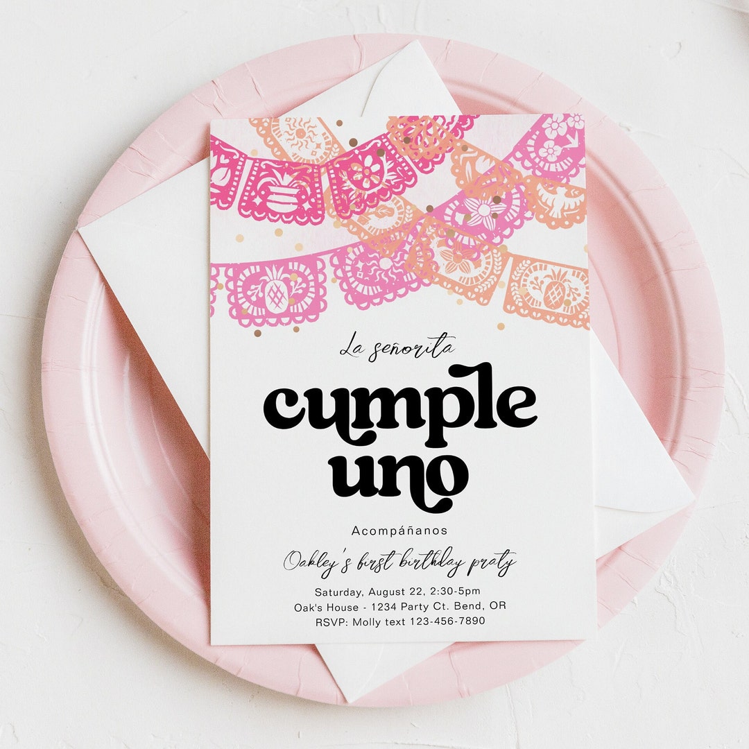 Girl's First Fiesta Birthday Invitation, Primera Fiesta, Girl's Fiesta ...
