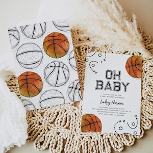 Basketball Baby Shower Invitation, Digital Basketball Shower Invitation ...