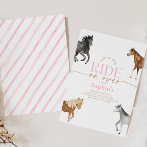 Horse Birthday Party Invitation, Simple Horse Birthday Invitation, Pony ...