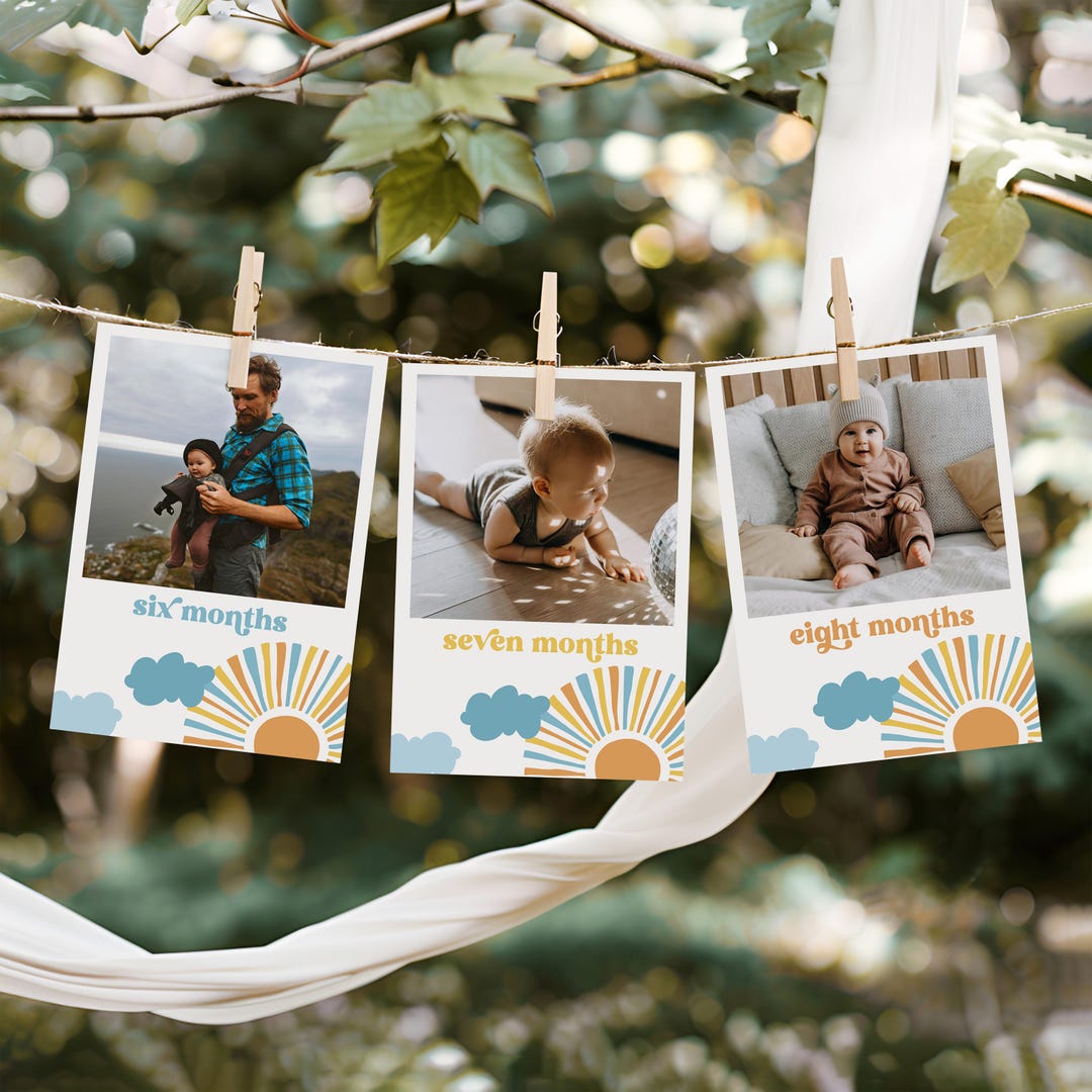 Digital Sun Photo Monthly Banner, Sun Monthly Banner, Sun Bunting ...