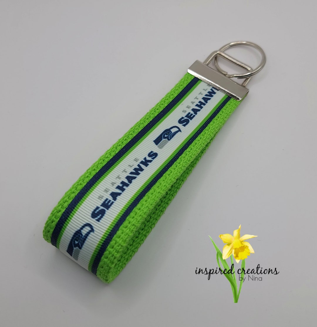 Seattle Seahawks Key Fob on Green Webbing - Etsy