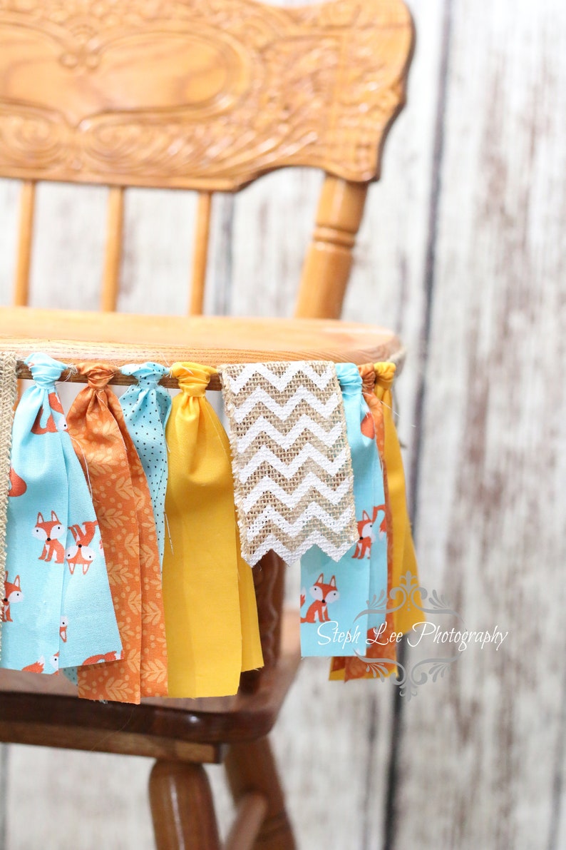 Fox First Birthday High Chair Banner Woodland 1st Birthday - Etsy