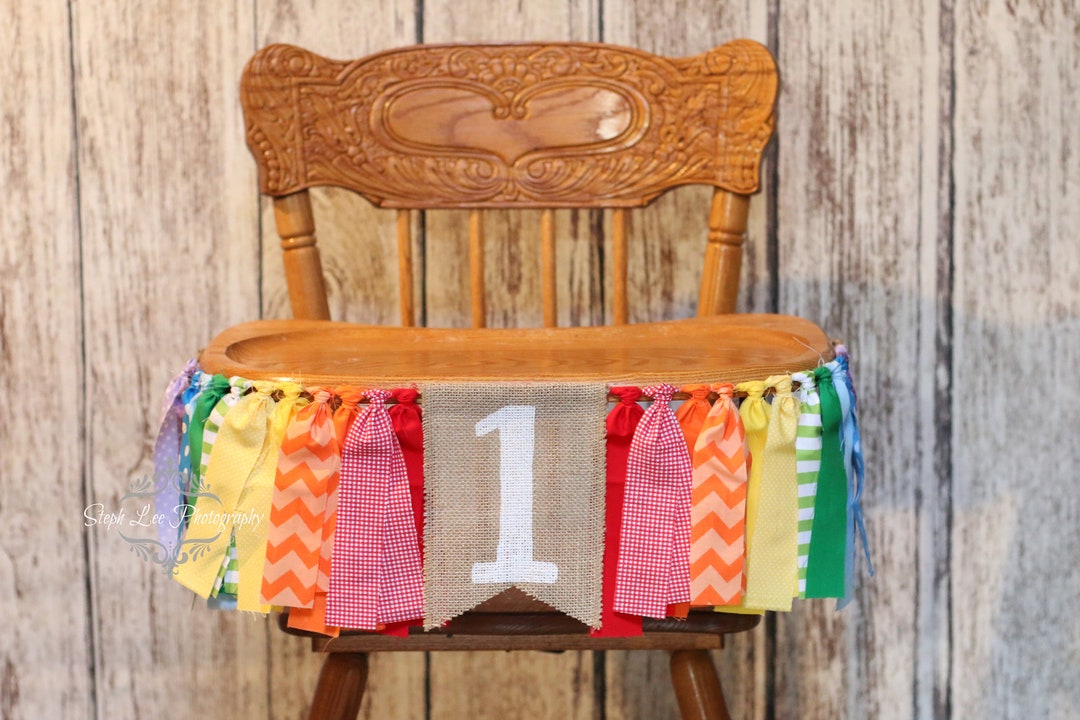 Rainbow Baby First Birthday High Chair Banner, Picnic in the Park, 1st ...