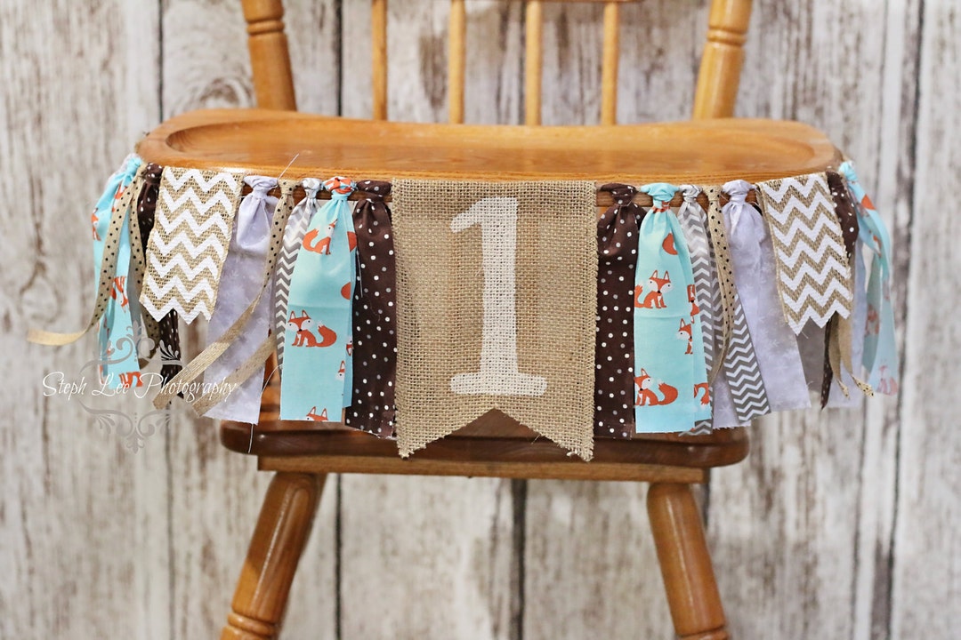 Winter Fox Burlap High Chair Banner Winter Onederland - Etsy