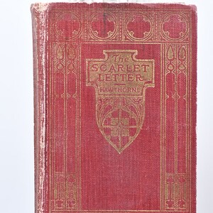 Book Stack, Red Vintage Books for Home Interiors, the Scarlet Letter - Etsy