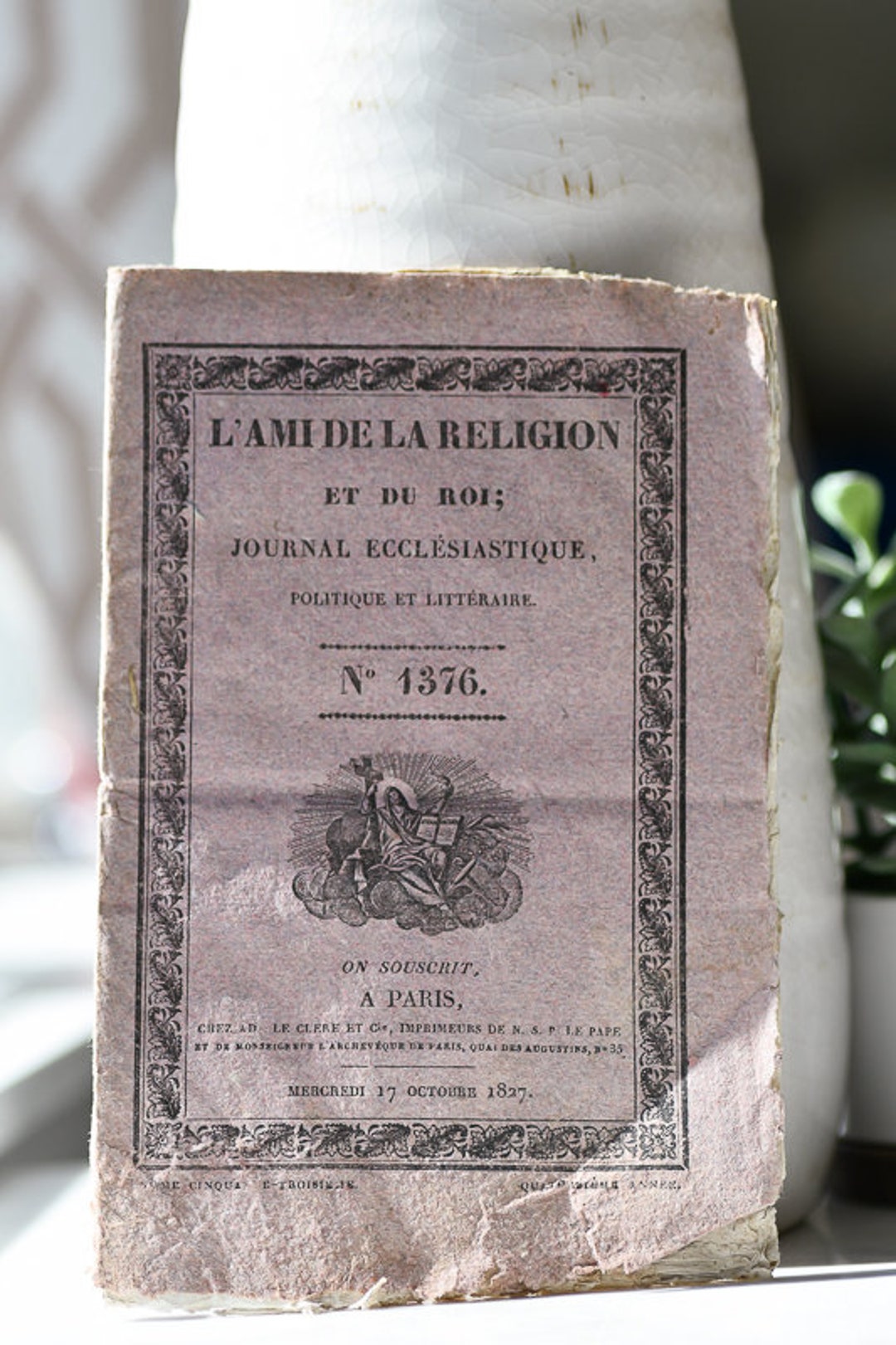 French Paper Pamphlet, L'ami De La Religion, 1827 - Etsy