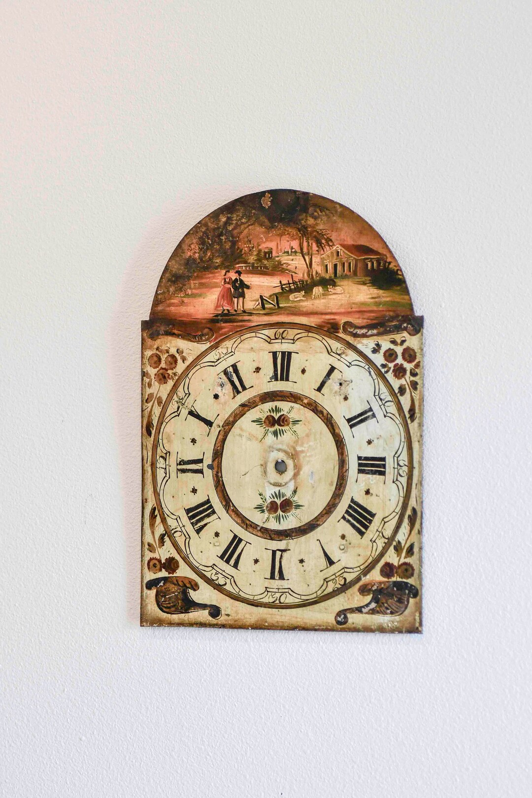 Hand Painted European Pastoral Scene Clock Face - Etsy