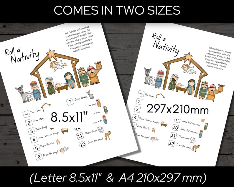 Roll a Nativity Christmas Dice Game Printable, Great Christian Holiday ...