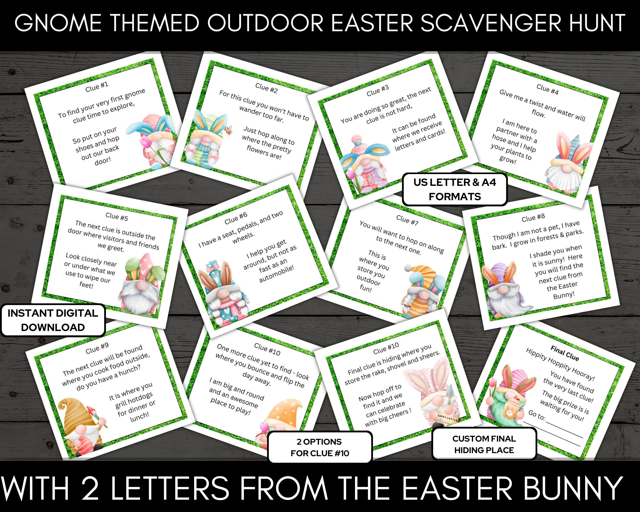 Outdoor Easter Scavenger Hunt, Easter Gnomes, Treasure Hunt, Easter Egg ...