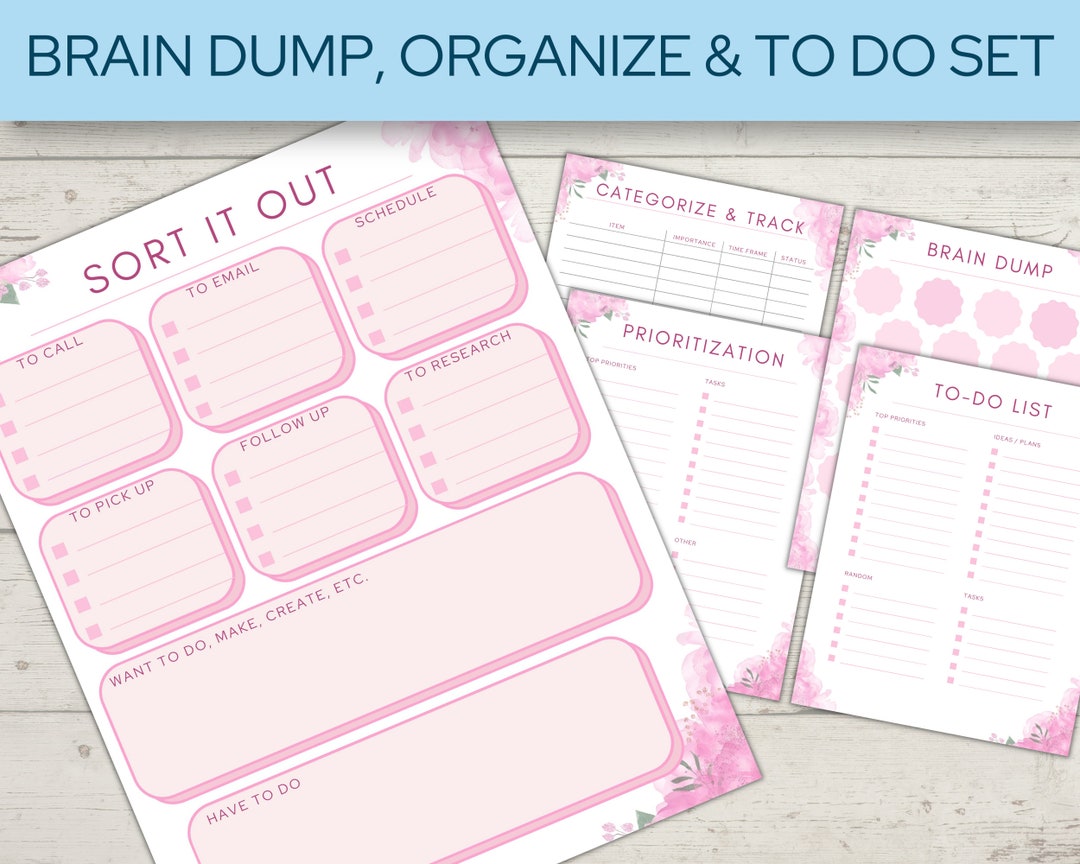 Brain Dump Printable, Prioritization, & To-do List, ADHD Planner, Anti ...