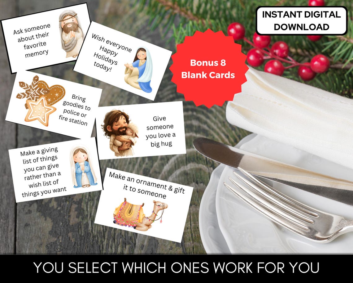 64 Kindness Advent Calendar Cards | Unique Advent Activity Cards ...