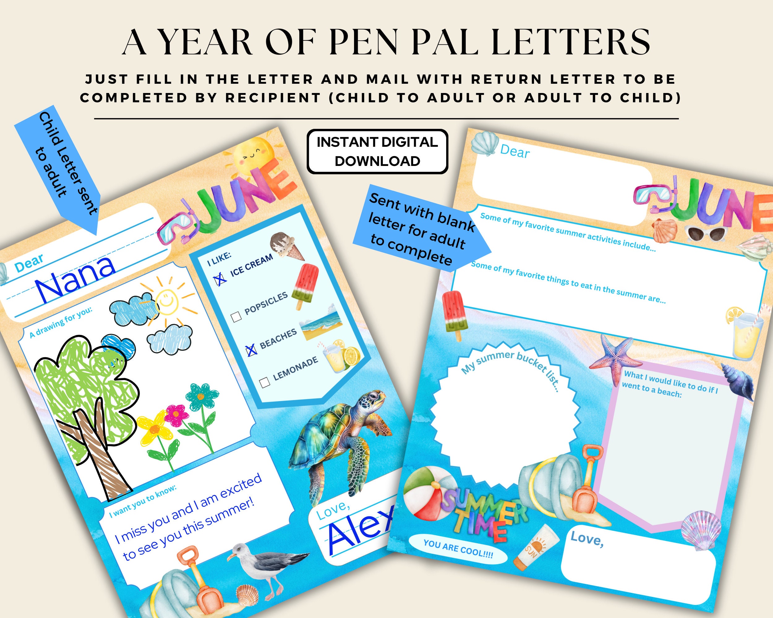 Year of Penpal Letters | Great Grandma Gift | Grandma Gift ...