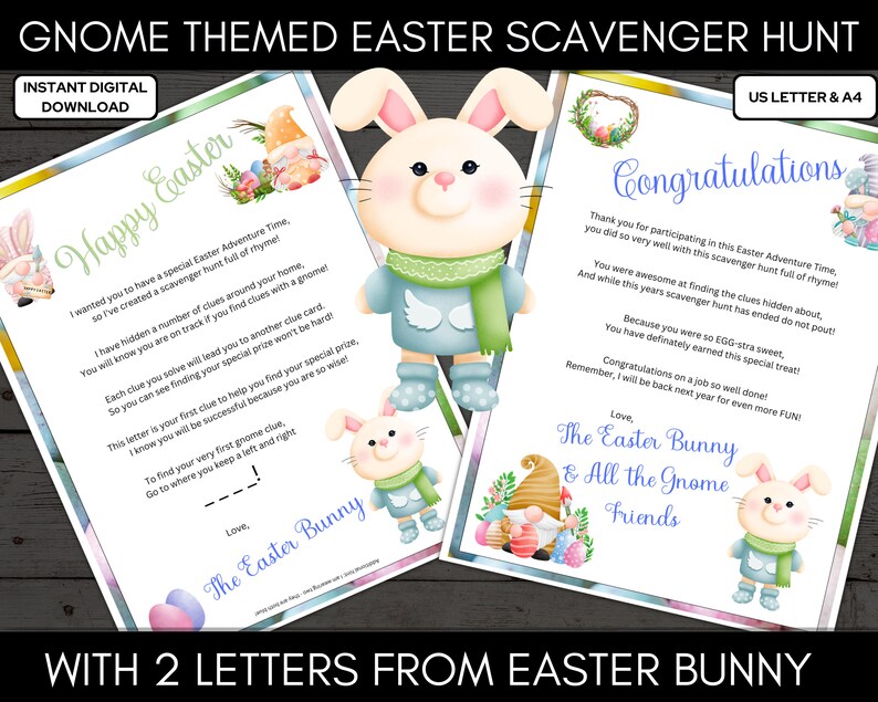 Easter Scavenger Hunt, Easter Gnomes, Treasure Hunt, Easter Egg Hunt ...