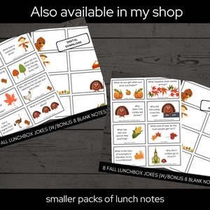 Fall Lunch Box Jokes, Autumn Lunchbox Jokes, Lunch Box Notes, Kids ...