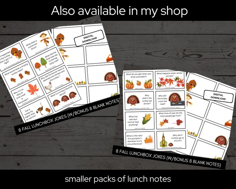 Fall Lunch Box Jokes, Autumn Lunchbox Jokes, Lunch Box Notes, Kids ...