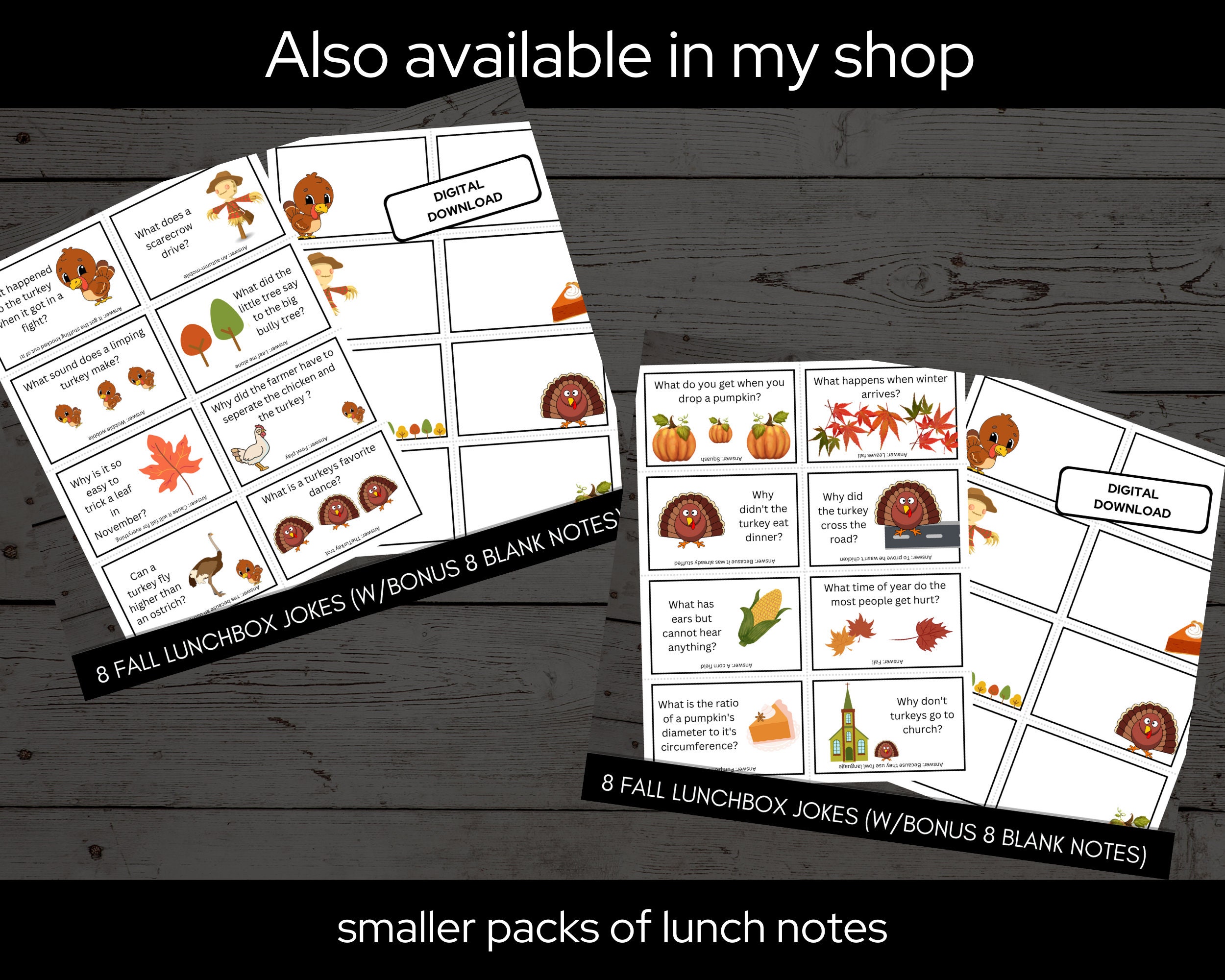 Fall Lunch Box Jokes, Autumn Lunchbox Jokes, Lunch Box Notes, Kids ...
