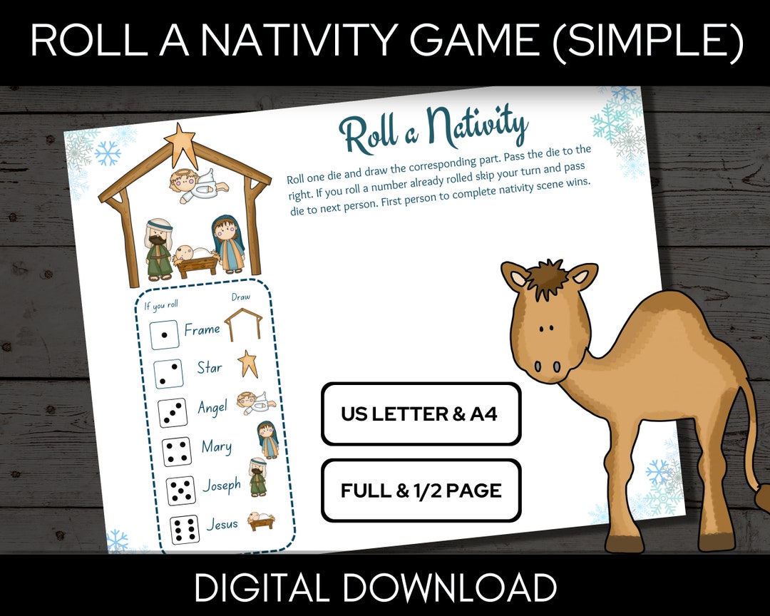 Roll a Nativity Christmas Dice Game Printable, Great Christian Holiday ...