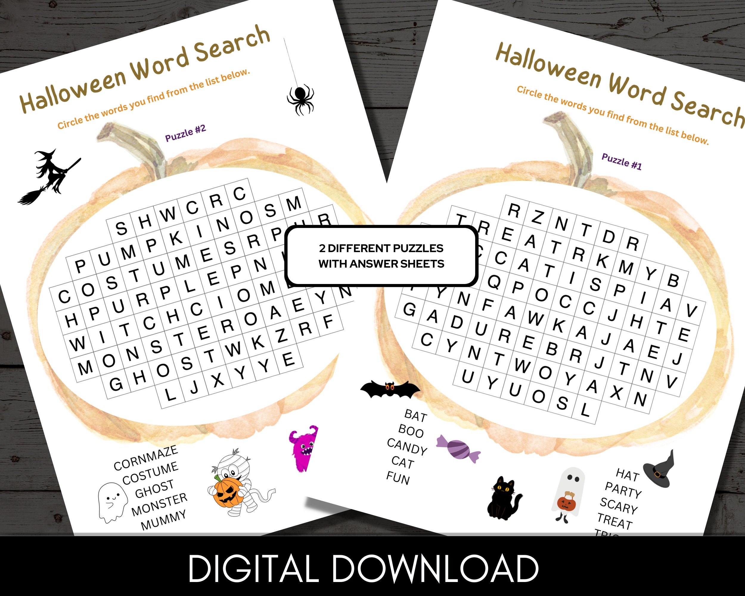 1st Grade Halloween Word Search