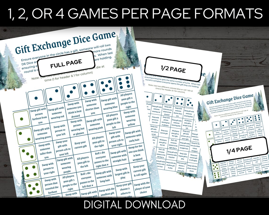 Dice Rolling Gift Exchange Party Game - the Yankee Swap Gift Game ...