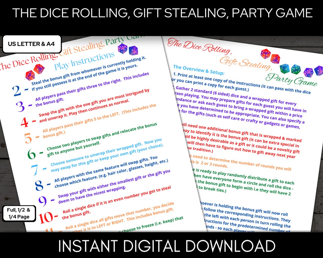 Dice Rolling Gift Stealing Party Game - the Yankee Swap Gift Party Game ...