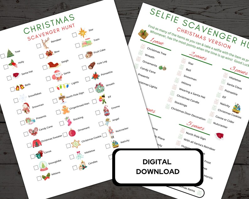 Christmas Scavenger Hunt Printable Photo Scavenger Hunt - Etsy